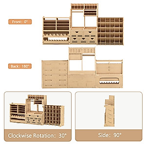 Bucasso Plastic Model Paint Rack Tool Storage Paint Storage Model Tool Storage Model Tool Storage Rack MDF Material Paint Rack Plastic Model Tool Storage Large Capacity Workbench GK RS