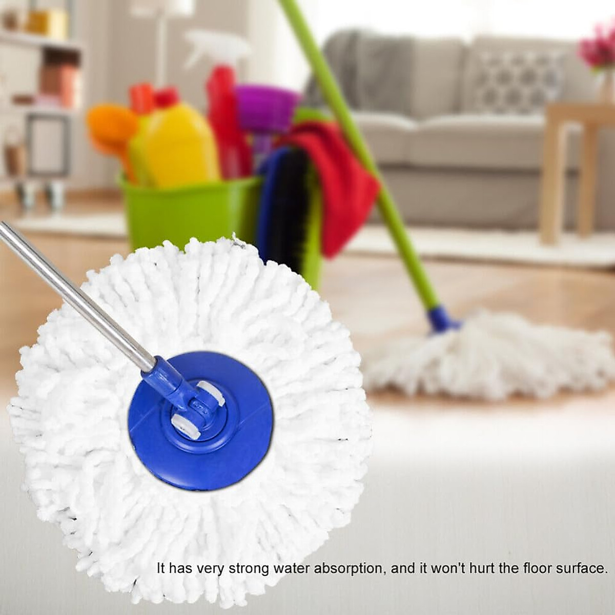 The Perfect Part Mop Heads - Pack of 6 Mop Head Replacement, Microfiber Mop Head for Floor Cleaning, 6.5" Heavy Duty Durable & Easy to Install Mop Heads Replacements for Home & Commercial Use