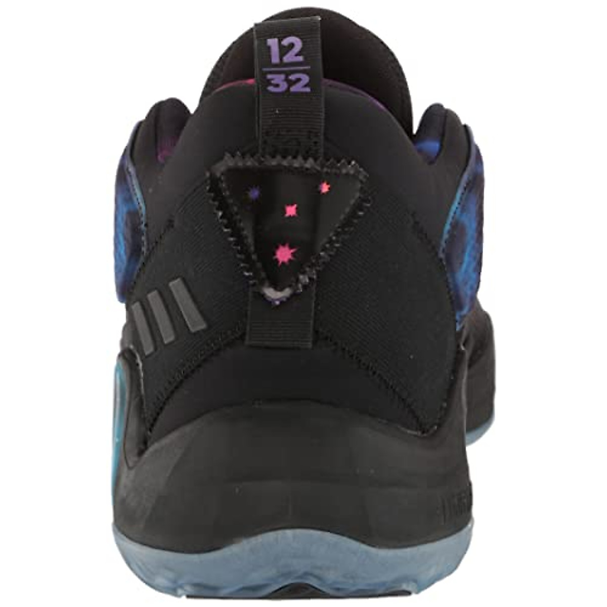 adidas Unisex D.O.N. Issue 3 Basketball Shoe, Black/Bright Cyan/Purple, 10 US Men