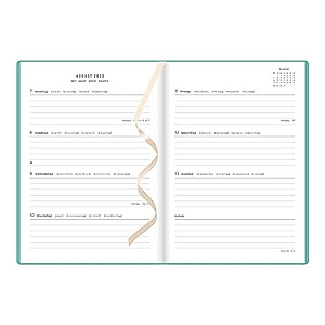 Letts of London Inspire Academic Weekly/Monthly Planner, August 2023 to July 2024, Week-to-View, Sewn Binding, Multilingual, A5 Size, 8.25" x 5.875", Green (C031389-24)