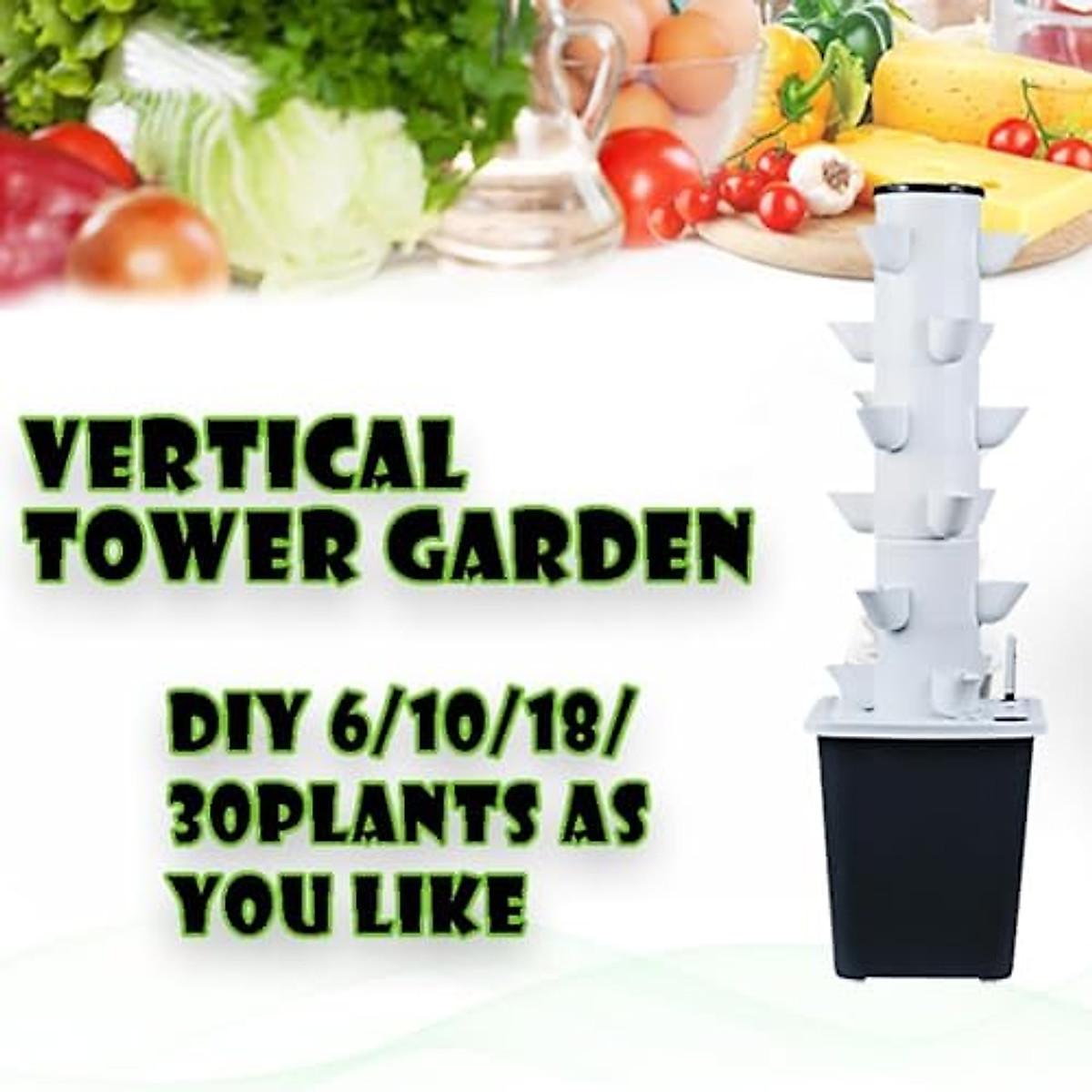 Hydroponic Growing System, DIY Garden Hydroponic Growing System, Indoor Herb Garden Kit with Hydrating Pump, Adapter, Net Pots, Timer,(Color:15holes,Size:)