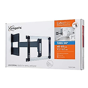 Vogel's Thin 546 Full-Motion OLED TV Wall Mount for 40-65 inch TVs | Swivels up to 180º | Max. 66 lbs (30 kg) | Max. VESA 400x400 | Ultra Slim TV Wall Mount | TÜV Certified