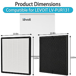 Pmosata LV-PUR131 Replacement Filters for LEVOIT LV-PUR131 and LV-PUR131S LV-PUR131-RF Air Purifier,4 in 1 True HEPA filters 2 Pack True HEPA and 2 pack Activated Carbon Filters