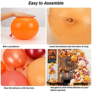 RUBFAC 158pcs Fall Balloons Garland Kit, 18/12/10/5 Inch Orange Balloons with Gold Maple Leaves for Autumn Harvest Theme Party Birthday Thanksgiving Party Decorations