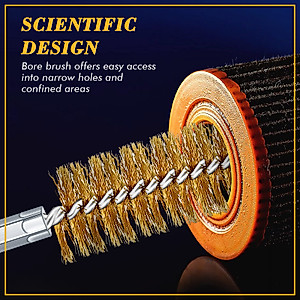 Bore Brush for Drill Wire Bore Brush Set Wire Cleaning Brush Set Stainless Steel Cleaning Brush for Power Drill Impact Driver(12 Pieces, Stainless Steel, Brass)