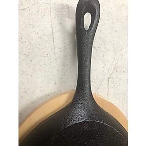 Brooks AG Parts Four Pre-seasoned Cast Iron Fajita Pan Sets,Includes Wooden Serving Bases,Padded Handle Sleeve and Cast Iron Skillet
