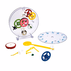 Happy Puzzle Company The Amazing Clock Kit - Construct your own colorful real working clock. Educational toy that teaches how clocks work, and doubles as an actual wind-up clock.