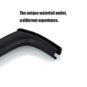 ShiSyan Y-LKUN Faucet Pretty Full Copper Waterfall Wash Basin Counter Basin Bathroom Cabinet Bathroom Faucet Single Hole Faucet Nordic Black Paint Durable