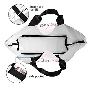 Dixmavly Cherry Blossoms Women'S Tote Bag Beach Bag Waterproof Tote Bag Reusable Shopping Bag Travel Gym Shopping