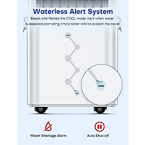 Evaporative Air Cooler, SKYICE 3-IN-1 Bladeless Cooling Fan,Portable Air Conditioner Wheels for JDAC69R