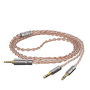 GEEKRIA 2.5mm Balanced Cable Compatible with HIFIMAN Sundara-C, SUNDARA, HE4XX, 400i, HE1000V2, Denon AH-D600, AH-D7200, 5N OCC Braided Silver Plated Audio Cord (2.5mm to Dual 3.5mm Male / 5ft)