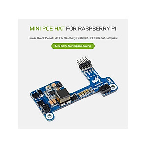 waveshare POE Hat for Raspberry Pi 4 B 3 B+,Mini Power Over Ethernet Hat (E) Expansion Board for Raspberry Pi,IEEE 802.3af-Compliant,Compatible with The Raspberry Pi Official Case
