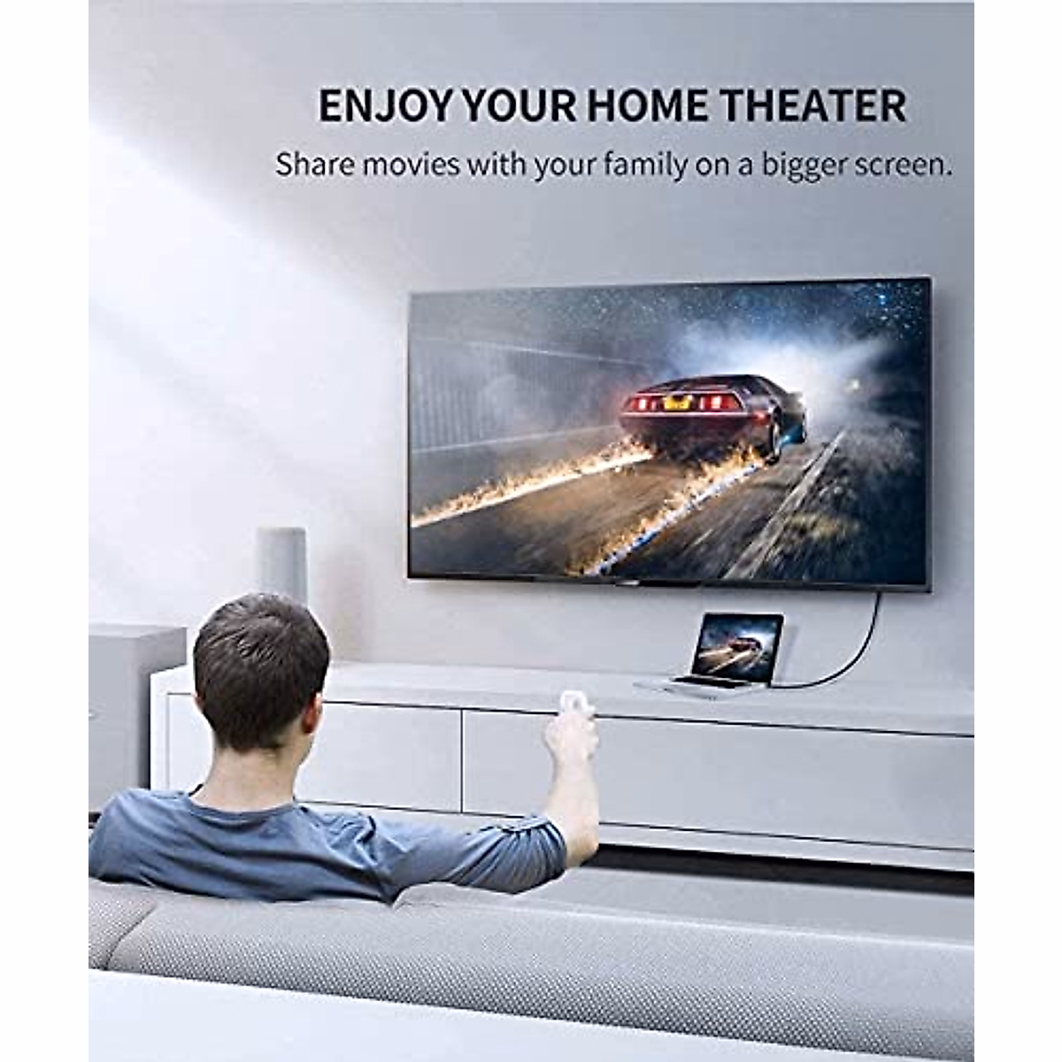 ANKKY USB to HDMI Adapter Cable for Mac iOS Windows 10/8/7/Vista/XP, USB 3.0 to HDMI Male HD 1080P Monitor Display Audio Video Converter Cable Cord - 2M