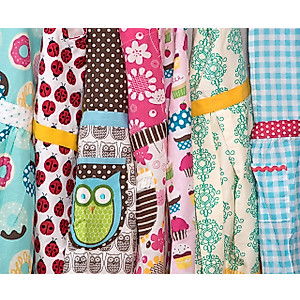 KAF Home Adult's Hostess Extra Long Ties – Adjustable Bib Cupcake Apron-Machine Wash-Used in Kitchen, Gardening, Multicolor