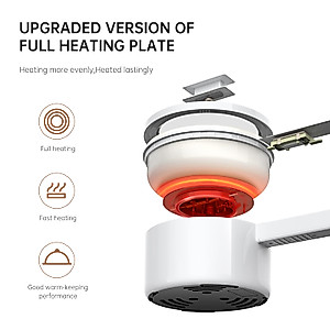 Olayks Electric Steamer for Cooking, 1.5L Ceramic Glaze Non-stick Pot, Dual Power Multi-functional Electric Cooker, Suitable for Steak, Pasta, Hot Pot, Ramen, Quick Heating and Overheat Protection