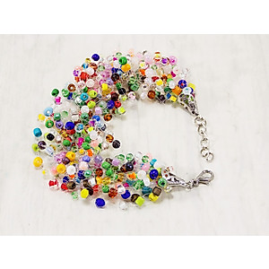 Handmade Rainbow Multi Strand mix big beads bracelet Bohemian Fashion Summer 2021 Trend Gift Under 25 Sunday Fun day wear