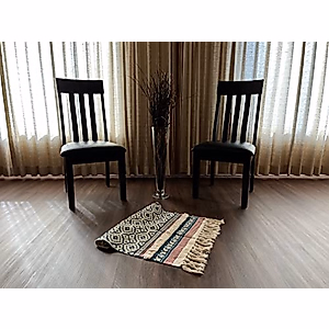 Beautifully 2'x3' Woven 3D Design Colorful Boho Cotton Small Area Fluffy Indoor Rugs for Living Room, Bedroom, Bathroom, Kitchen, Outdoor Picnic (Geometric 1)