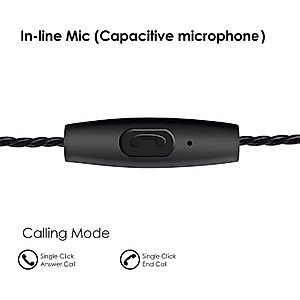 DCMEKA in Ear Monitor Headphones, HiFi Stereo IEM Earphones, Dynamic Dual Driver Wired Earbuds with Detachable Cable, Noise Canceling Headset for Singers Musicians Drummers Audiophile (Black)