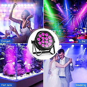 LED Par Lights Outdoor Waterproof Stage Light, 14 X15W LED RGBW 4-in-1 Uplighting DMX Control Wash Light Strobe Effect DJ Light for Christmas Church Night Club Disco Club Wedding Bar