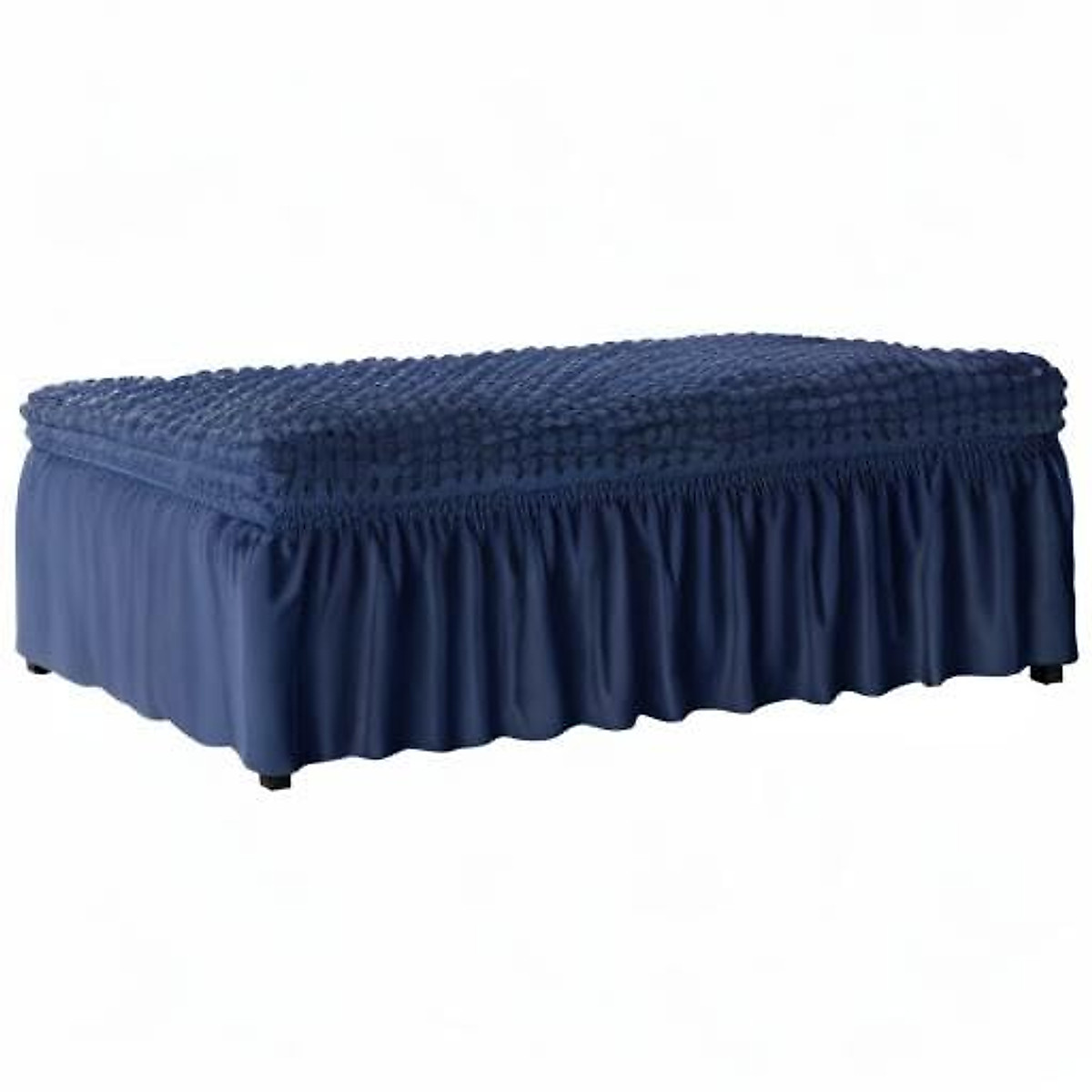 SZJIAHTM Dining Bench Soft Stretch Slipcover with Skirt Polyester Footstool Protector Bubble Lattice Piano Bench Covers for Living Room and Bedroom