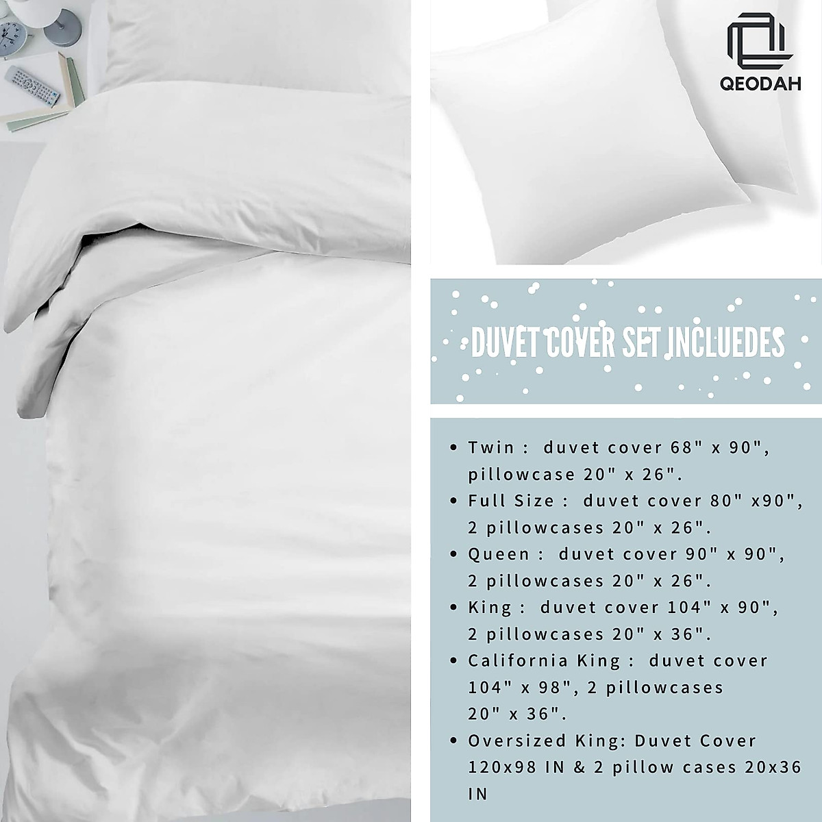 QEODAH Christmas Duvet Cover Queen Size Bedding Set 3 PCS, Black and White - Xmas Animal Pattern Design Comforter Cover & 2 Pillowcases, New Year 2023 Decorations, Soft & Warm Bedroom Bed Set