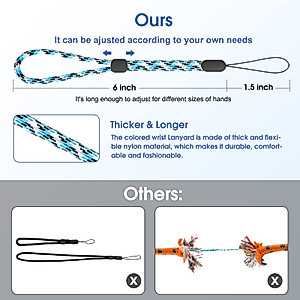 FrgKbTm Hand Wrist Strap Lanyard, 8 Pcs Adjustable Nylon Wrist Strap Lanyard, Colorful Hand Wrist Straps for Mobile Phone, Camara, Keys, USB Flash Drive, Wallet, ID Name Tag Badge, Mp3, Mp4, GoPro