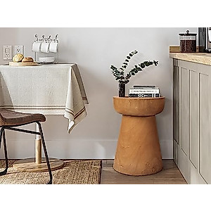 Uziass Wood Tree Stump Stool, 15" Wood Tree Stump Side Table Wooden Stump End Table Round Tree Stump Table Outdoor Stump Table Natural Decorative Garden Stools for Living Room Bedroom Patio Home Decor