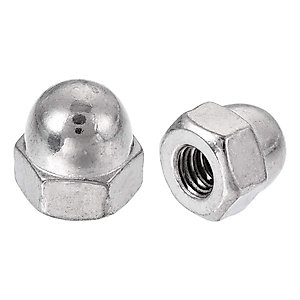 uxcell Acorn Hex Cap Nuts - 20Pcs 10#-24 Dome Nuts Stainless Steel Hexagon Decorative Cap Nut for Screws Bolts Silver Tone