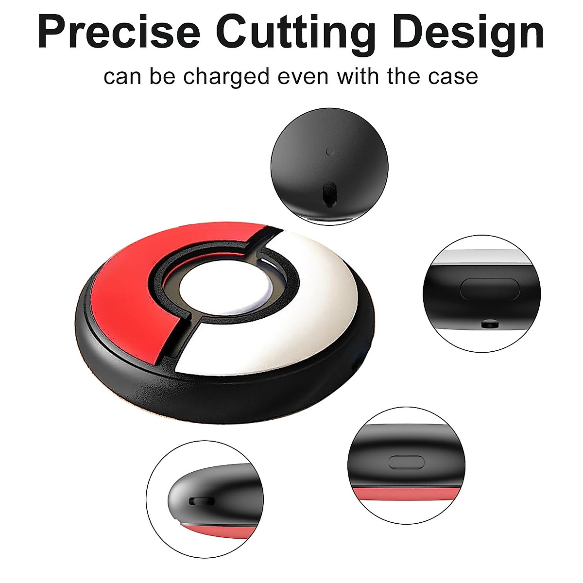 Protective Case for Pokémon GO Plus + 2023, Waterproof Silicone Protective Case with Wrist Strap, Black