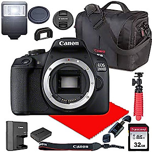 Canon EOS 2000D / Rebel T7 DSLR Camera Body Only (No Lens) + Canon Case + 32GB SD Card (13pc Bundle) (Renewed)