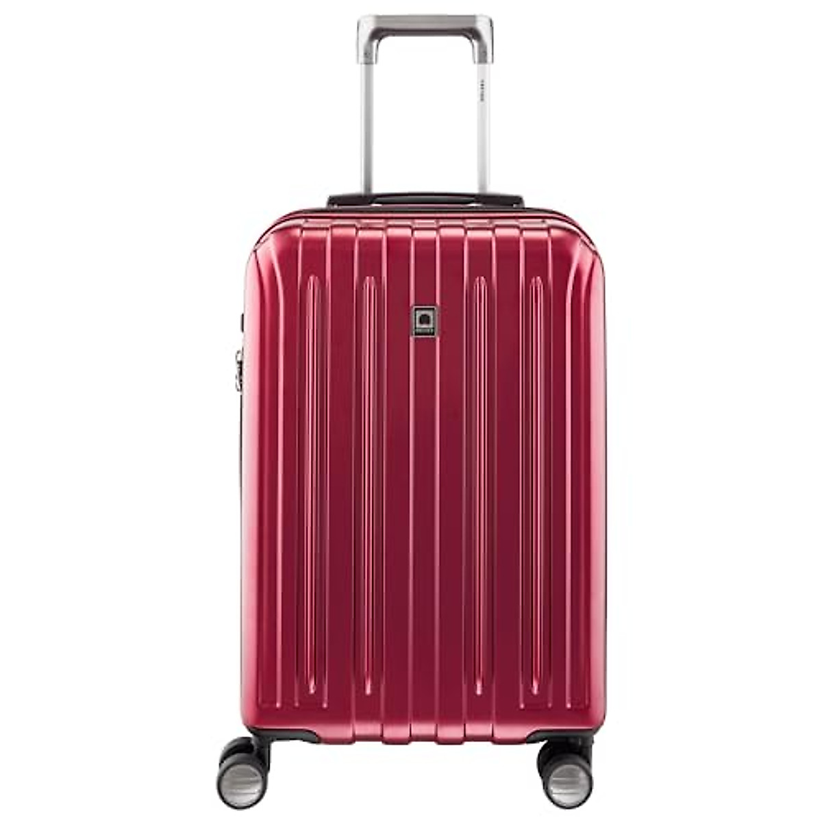 DELSEY PARIS Titanium Hardside Expandable Luggage with Spinner Wheels Carry-On Luggage, Black Cherry Red, Carry-On 21 Inch