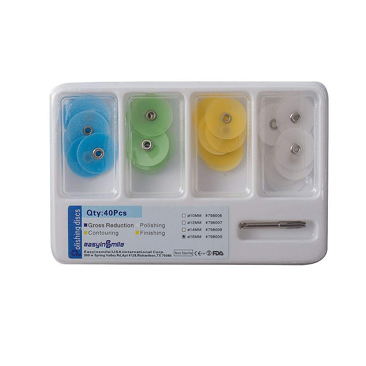 40Dental Composite Finishing Polishing Disc Universal Kit Metal Bush Easyinsmile (10MM)