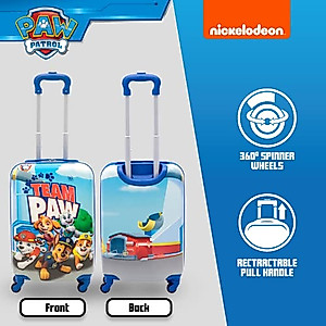 FUL PAW Patrol 21 Inch Kids Rolling Luggage, Hardshell Carry On Suitcase with Wheels, Team PAW