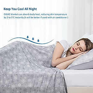 OIGAE Cooling Blanket with Double Sided Cold Effect Bed Throw for Hot Sleepers Night Sweats,Japanese Q-Max 0.5 MICA Cooling Fiber,Skin-Friendly, Breathable,Always Stays Cold,Throw Size