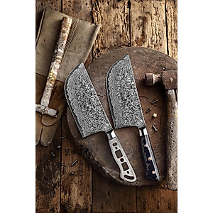 KATSURA Woodworking Project Kit – Chinese Cleaver Blank – 7 Inch – Japanese Premium AUS 10, 67 Layers Damascus Steel – NO LOGO