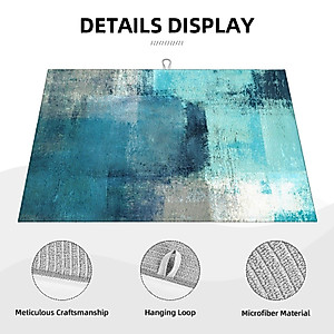 Teery-YY Dish Drying Mat Turquoise and Grey Art Artwork Pattern Microfiber Absorbent Reversible Kitchenware Mat for White One Size FYMR-TEY-GZD02 FYMR-TEY-GZD02