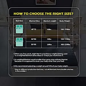 RJOP Cooling Weighted Blanket(60''x80'' 15lbs,Queen Size),Adults Heavy Blanket with Premium Cozy Cotton and Natural Glass Beads,Dark Grey