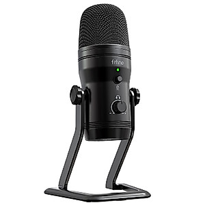 FIFINE Recording Microphone and Heavy Duty Boom Arm, USB Studio Mic,PC Podcast Microphone with Monitor Headphone Jack, Four Pickup Patterns for Vocals YouTube Streaming Gaming ASMR Zoom (K690+BM63)