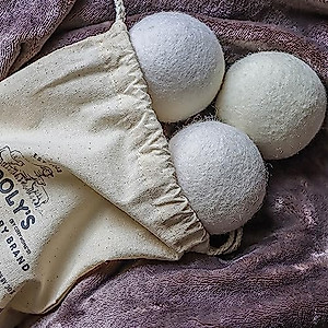 Wooly's Wool Dryer Balls, 8-PACK XL Sized Premium, Natural Fabric Softener, Replaces Dryer Sheets, Reduce Wrinkles & Static Cling, 30% Less Drying Time, Less Energy, Baby-safe. Balls for Laundry Dryer