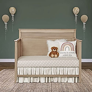 SweetPea Baby Bayfield 5-in-1 Convertible Crib in Sand Dunes, JPMA, and Greenguard Gold Certified, Made of Sustainable New Zealand Pinewood, Sturdy and Durable Crib