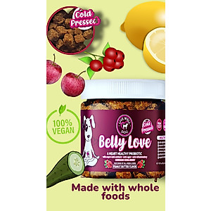 Belly Love - Heart Healthy Probiotic & Digestive Enzymes - Probiotics for Dogs - Gut Flora, Diarrhea & Bowel Support - Dog Supplement Soft Chew for Pet Immune System and Digestive Health