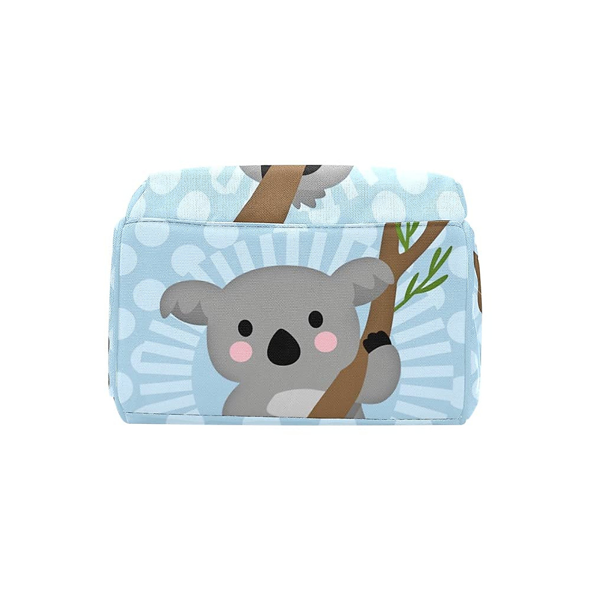 Yeshop Koala Bear Blue Polka Dot Personalized Diaper Bag Backpack Tote with Name,Custom Travel Nappy Mommy Bag Backpack for Baby Girl Boy Gift, 10.83inch x 6.69inchx 15inch