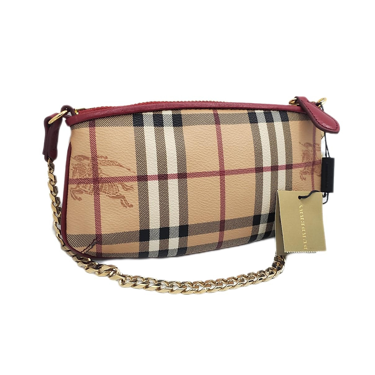 Burberry Haymarket Nova Check Clara Leather Wristlet