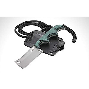 CRKT Minimalist Cleaver Fixed Blade Neck Knife, Bead Blast Finish, Retail Package 2383C