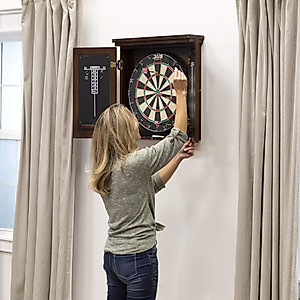 American Legend Traditional Dartboard Cabinet, brown