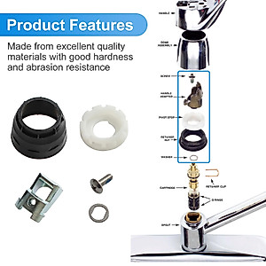 LEDBarz Moen Faucet Repair Kit 93980 - Replacement Single Handle Mechanism for Kitchen Parts