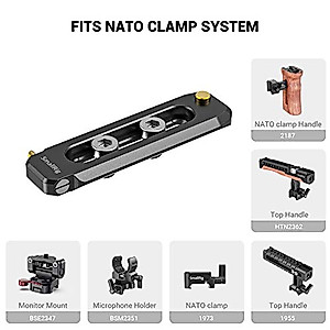 SMALLRIG Universal Low-Profile Quick Release NATO Rail Safety Rail 70mm/2.8inches Long with 1/4'' Screws for NATO Handle Camera Cage EVF Mount – BUN2483