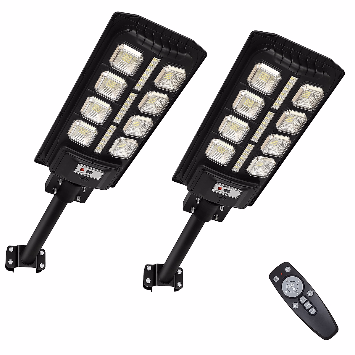 SUN NEED Solar Street Light,300W Solar Street Lights Outdoor Dusk to Dawn 30000Lumens Motion Sensor with Remote Control,IP67 Waterproof Led Solar Outdoor Lights,for Parking lot,Garden,Street(2 Set)