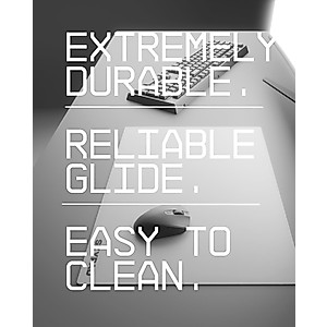 SkyPAD Glass 3.0 XL Gaming Mouse Pad with Text Logo | Professional Large Mouse Mat | 400 x 500 mm | White | Special Glass Surface with Improved Precision and Speed