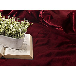 Madhu International Wine Red Velvet Duvet Cover - Made of Premium Rayon Velvet - Twin Size Duvet and Pillow Cover Set of 3 - Luxury Boho Bedding - UO Comforter Cover Quilt - 68 inches x 90 inch
